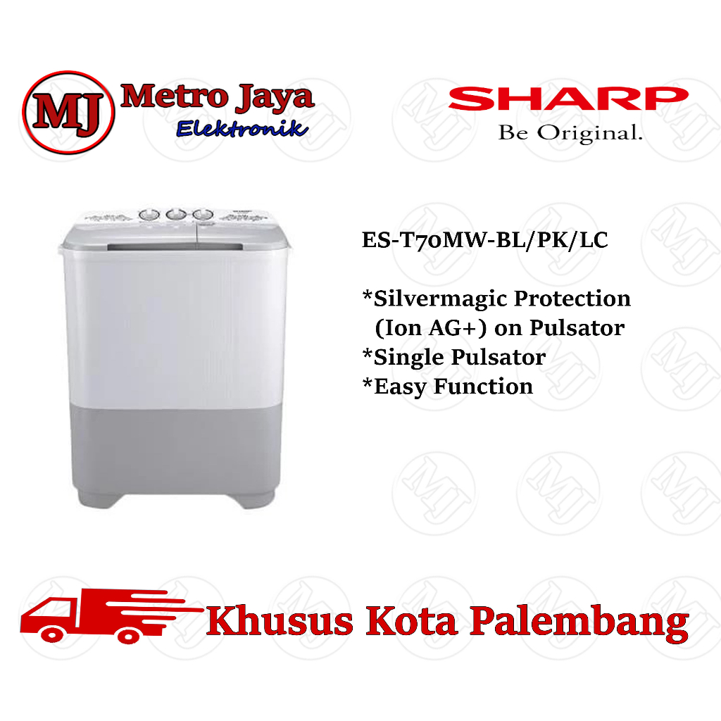 Jual Mesin cuci 2 tabung SHARP EST-70MW Pure Magic EST 70 MW Mesin cuci ...