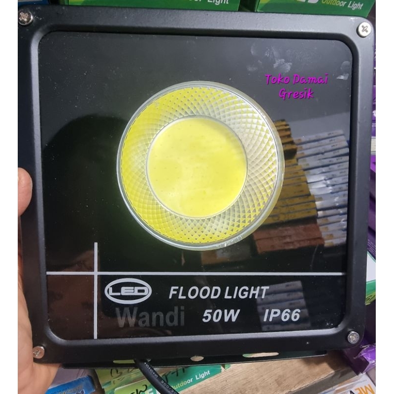 Jual Wandi Floodlight 50Watt COB Putih Lampu Sorot outdoor IP66 terang ...