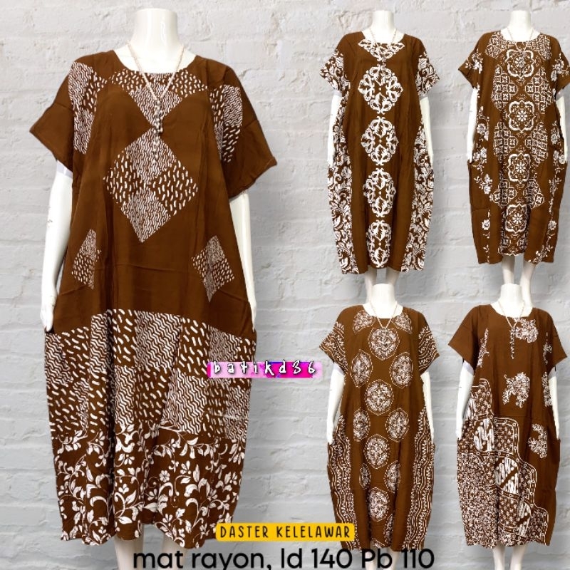 Jual Daster batik klasik jumbo adem bunga rayon wanita motif batik ...