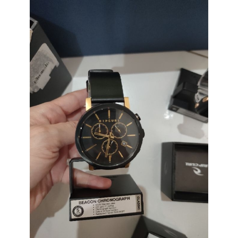 Jual rip curl - beacon chronograph gold leather watch jam tangan pria ...