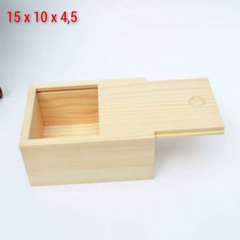 Jual kotak kayu tutup geser, wooden storage box, kotak penyimpanan ...