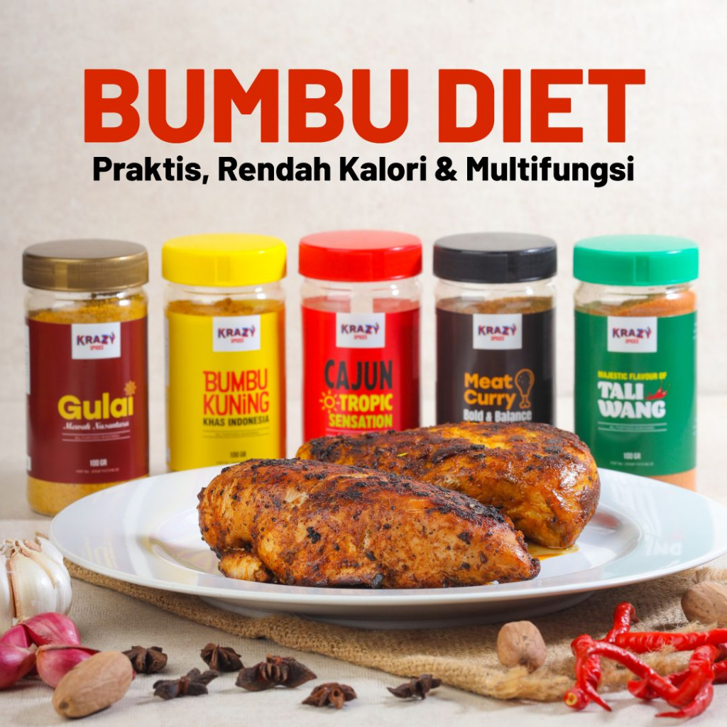 Jual KRAZY Spices Bumbu Diet Marinasi Dry Rub 100 gr | Shopee Indonesia