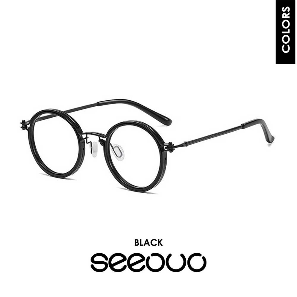 Jual Seeouo Kacamata Antiradiasi Blueray Bulat Retro Unik Fashionable Bahan Metal Laki-laki dan ...
