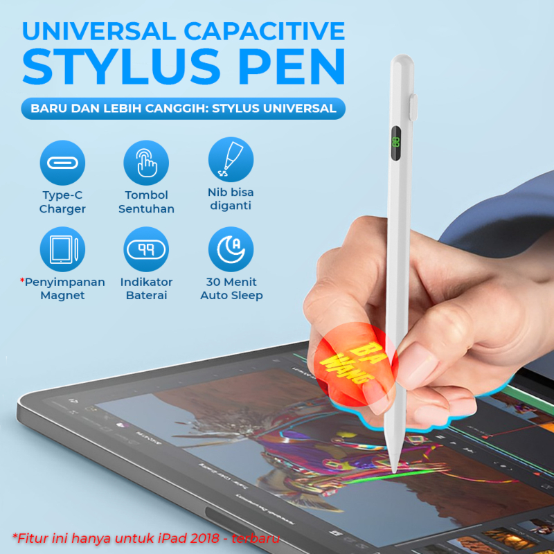 Jual Stylus Pen Universal Active Capacitive Rechargeable Baterai ...