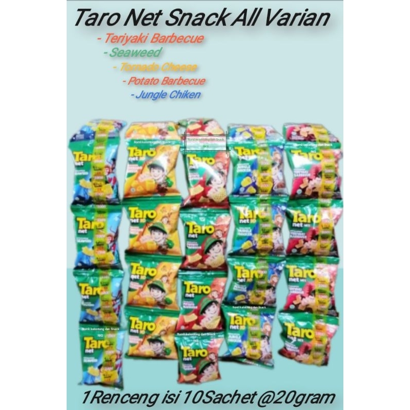 Jual Taro Net Snack Potato Barbecue Seaweed 1 Renceng isi 10 Sachet ...