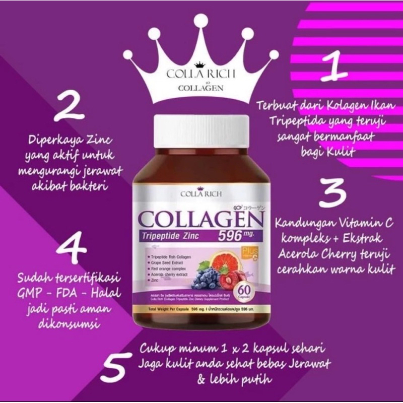 Jual Ochi Herbal Collagen Tripeptide Zinc Plus Vitamin C / Colla Rich Collagen Thailand Hi ...