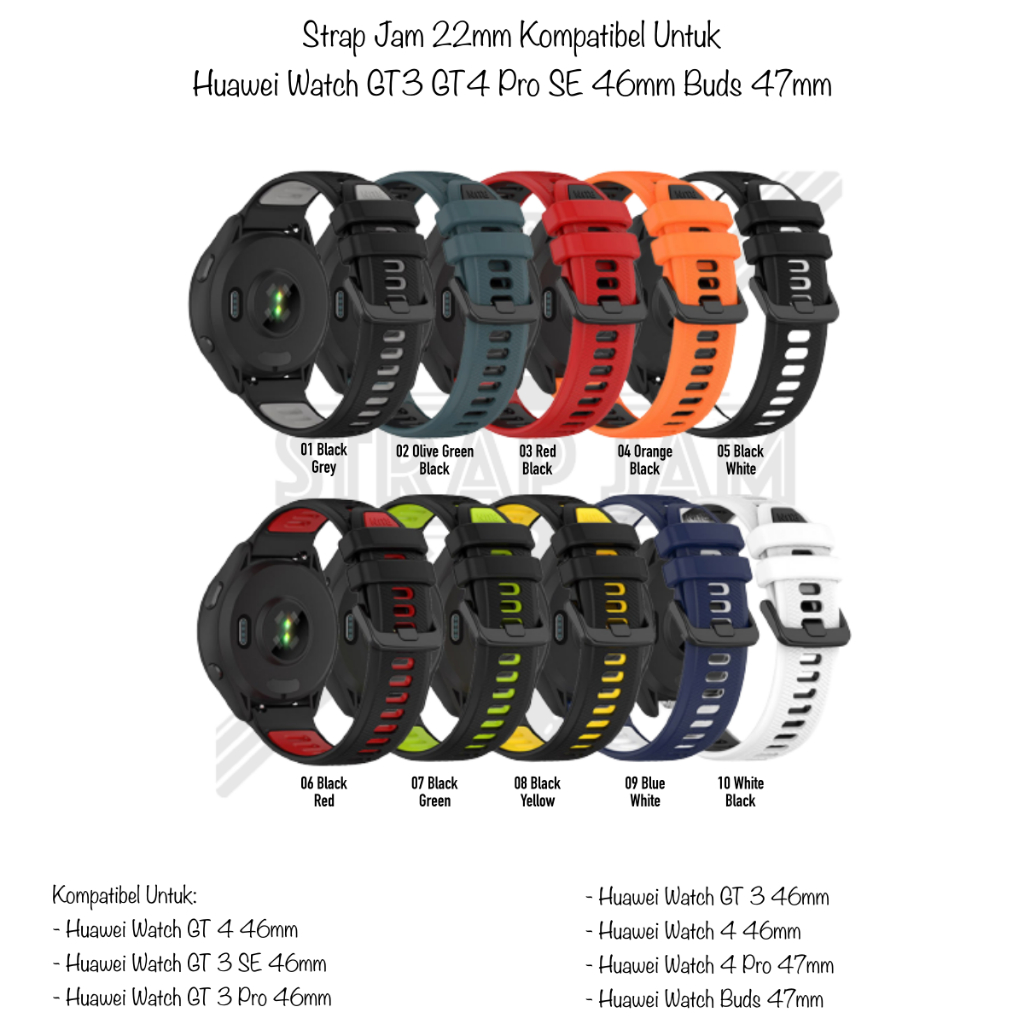 Jual TTC 22mm Tali Jam Huawei Watch GT 3 4 GT3 GT4 SE Pro 46mm Buds ...