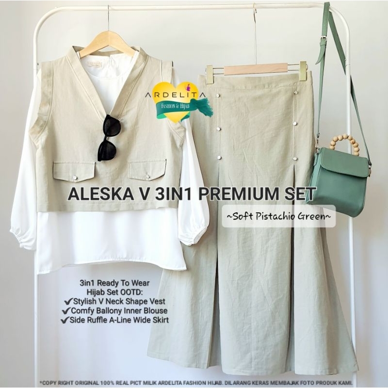 Jual PREMIUM ALESKA V SET 3 IN 1 FULL OOTD SET HEMAT LENGKAP PRAKTIS ONE SET KEKINIAN KOREAN ...
