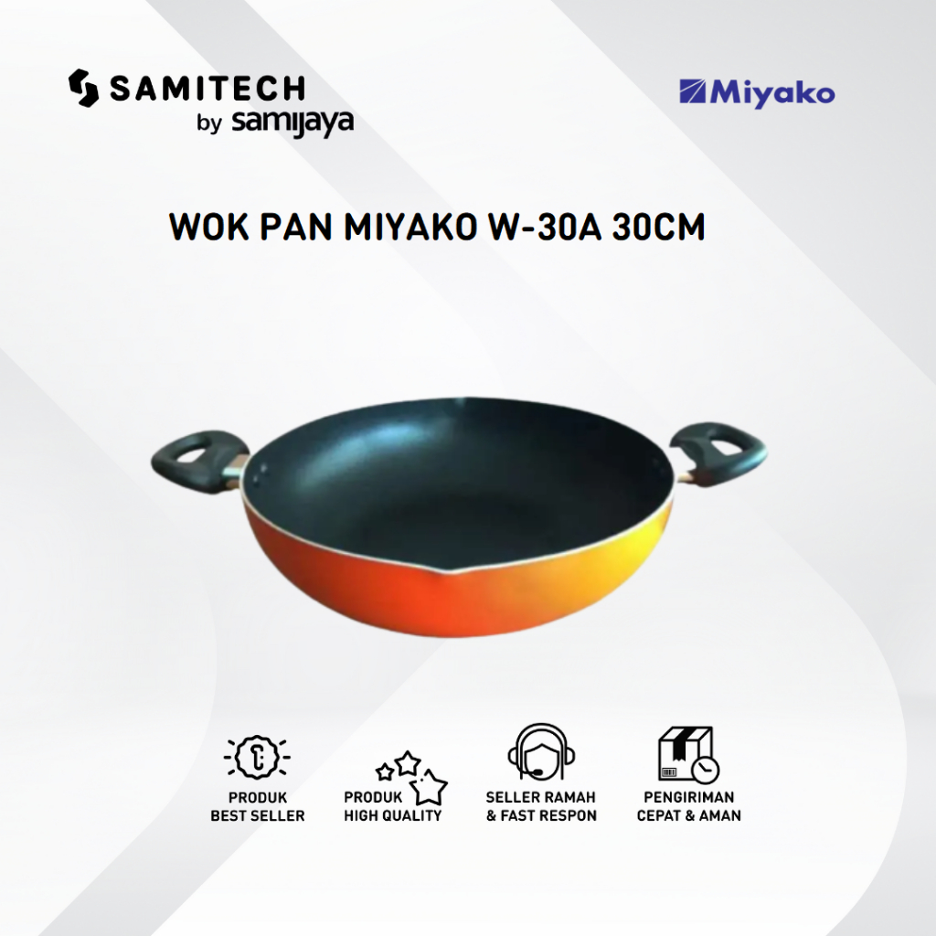Jual PANCI - WOK PAN MIYAKO W-30A / W 30A 30CM | Shopee Indonesia