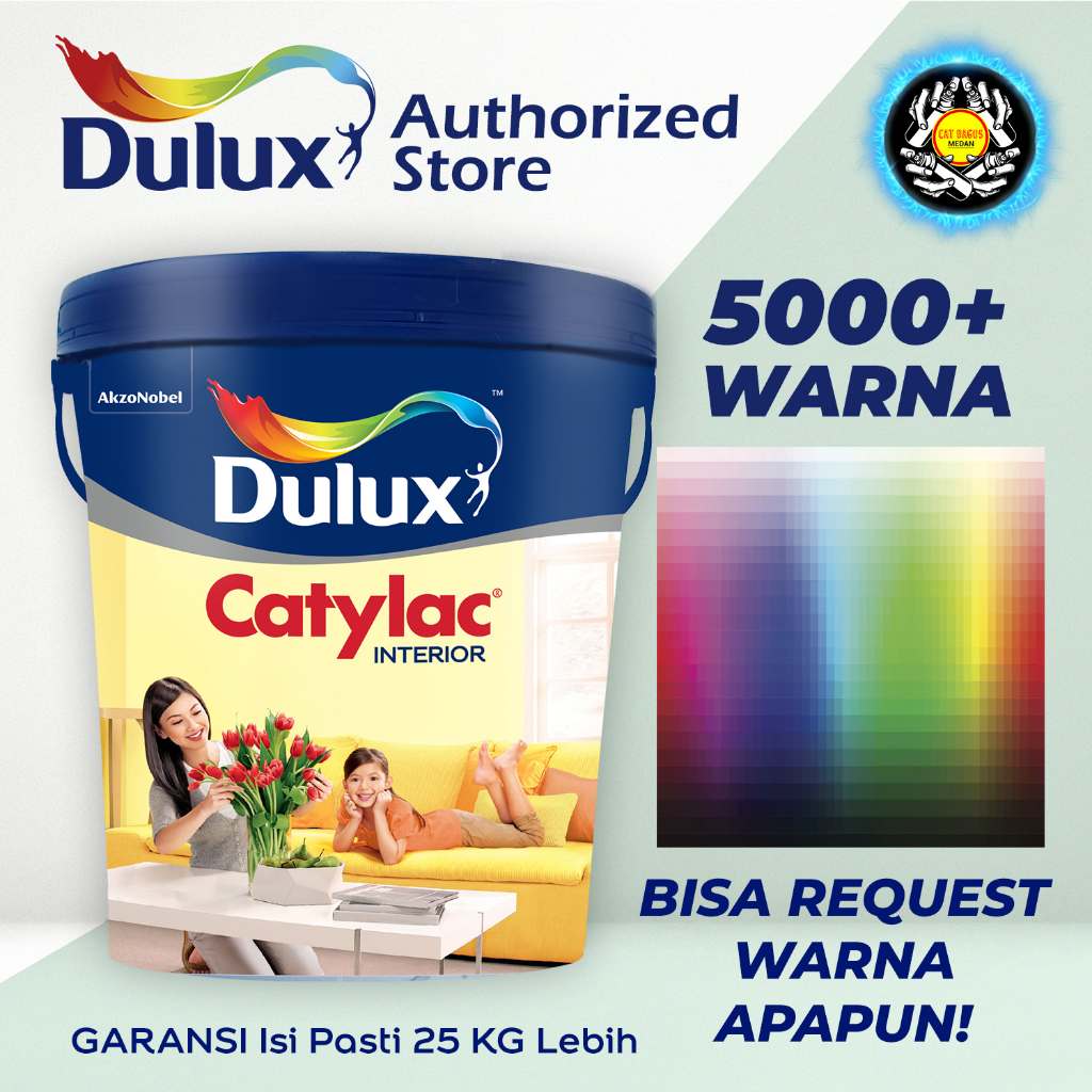 Jual CAT DINDING DULUX 25 KG BESAR SEMUA WARNA TINTING KOMPUTER CAT AIR ...