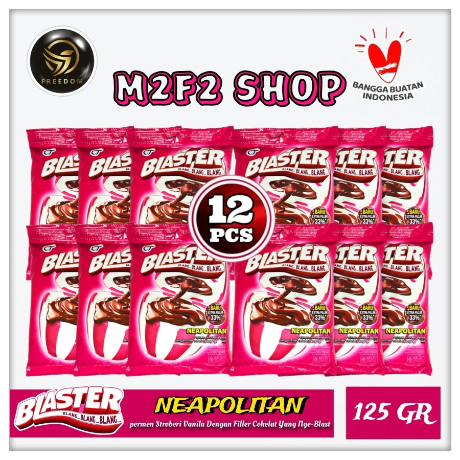 Jual Blaster Blang Blang Permen Neapolitan Stroberi Vanila | Bag - 125 ...
