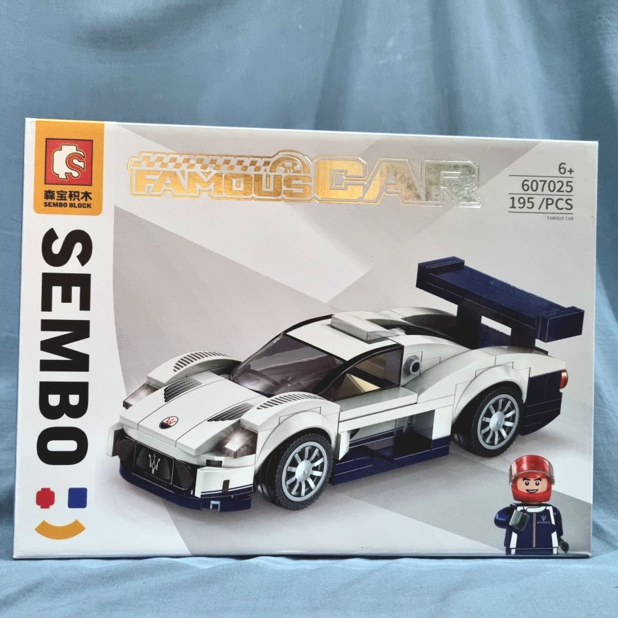 Jual Sembo 607025 mobil sport balap putih 14.6cm mainan balok susun ...