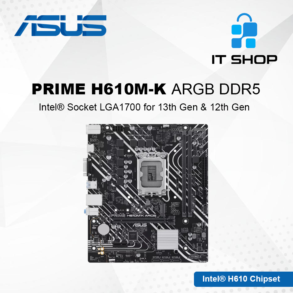 Jual Motherboard Asus PRIME H610M-K ARGB DDR5 - LGA 1700 - Gen 12 - Gen 13 - Gen 14 | Shopee ...