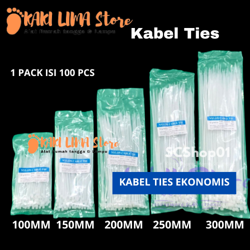 Jual Kabel Ties Putih 10cm/ 15cm /20cm /25cm /30cm Harga per1Pack isi 100pcs | Shopee Indonesia