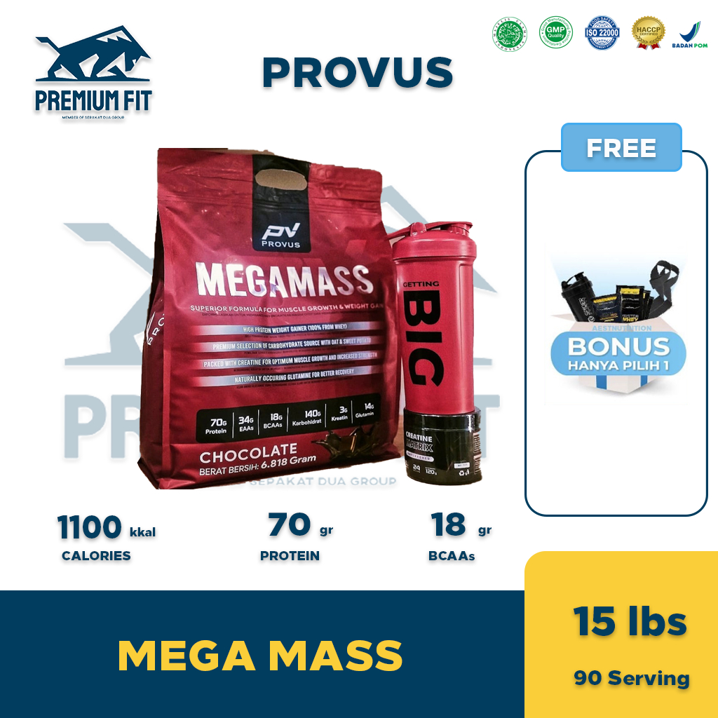 Jual Provus Megamass Mega Mass Gainer 15 lbs Susu Weight Gain 15lb ...
