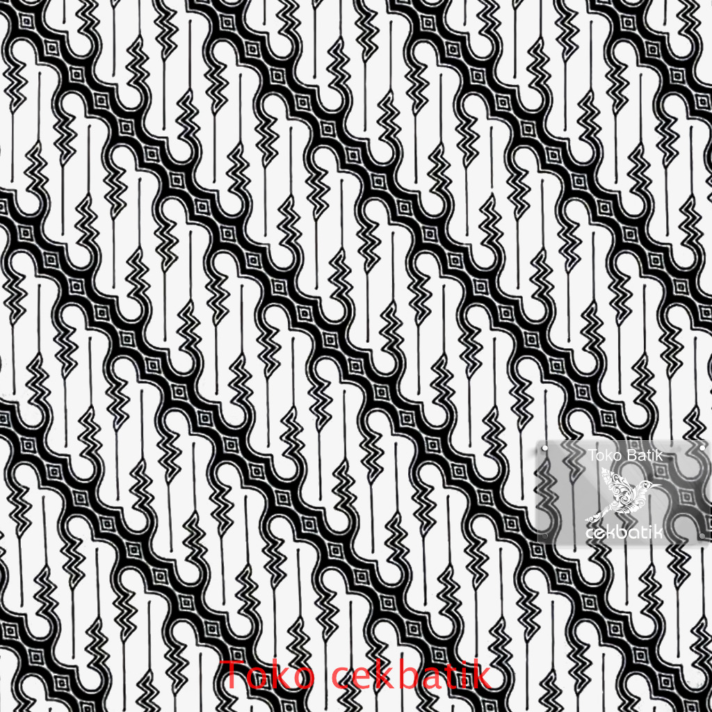 Jual kain batik - Motif Batik Soga Parang Keris V9 ( HItam Putih ...