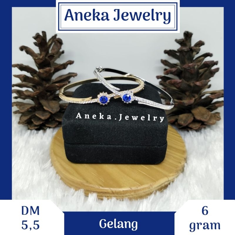 Jual Gelang Pipa List Mata Biru, Sepuh Emas Putih Kuning, Perak 925 ...