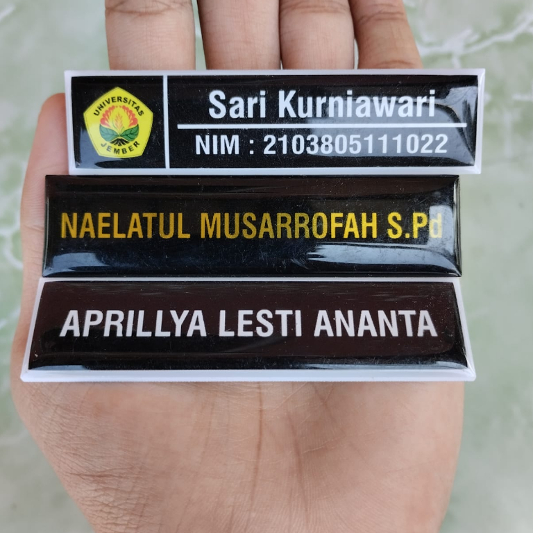 Jual NAME TAG AKRILIK RESIN / PAPAN NAMA DADA RESIN / PAPAN NAMA DADA ...