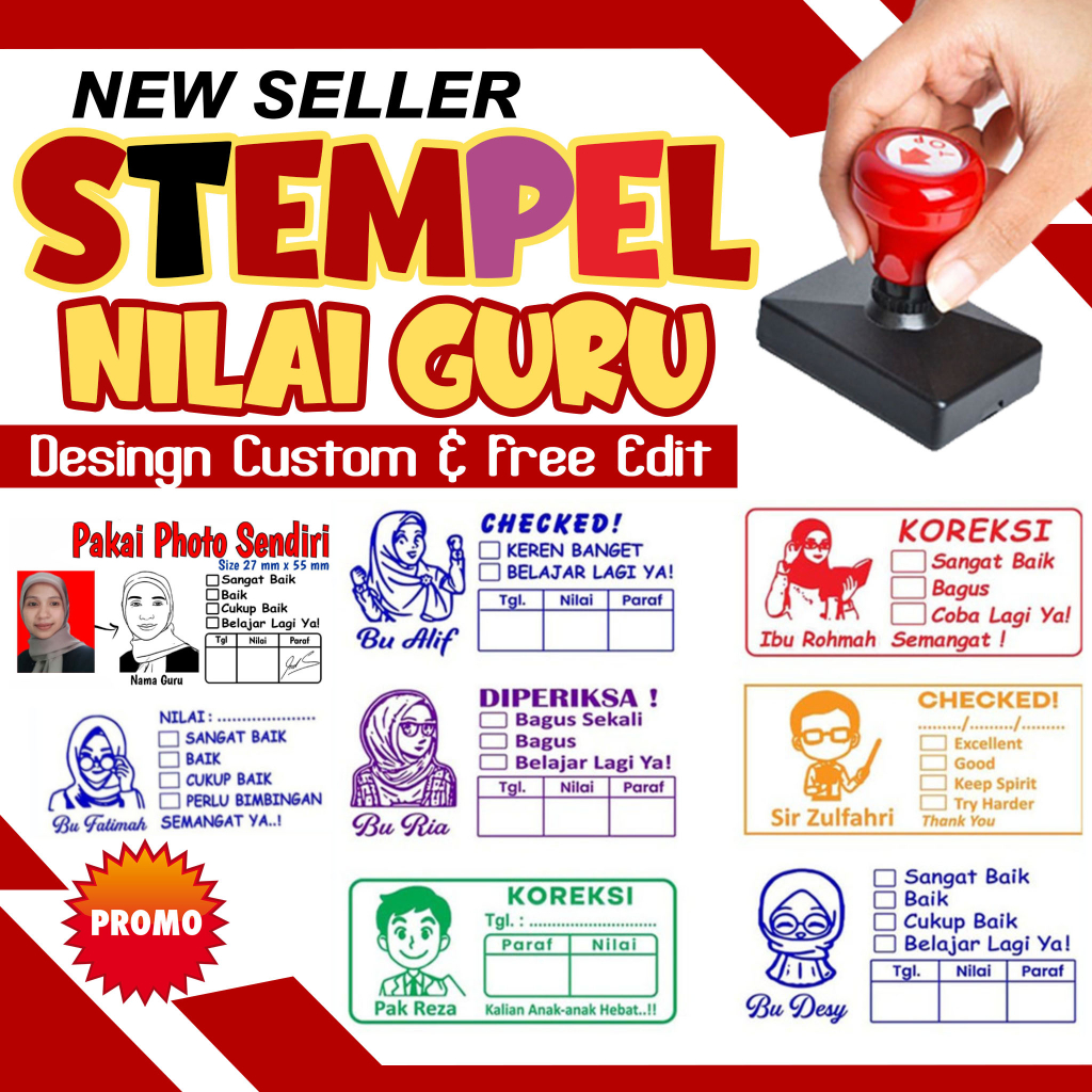 Jual Stempel Guru/stempel nilai / Penilaian / Koreksi / Checked ...