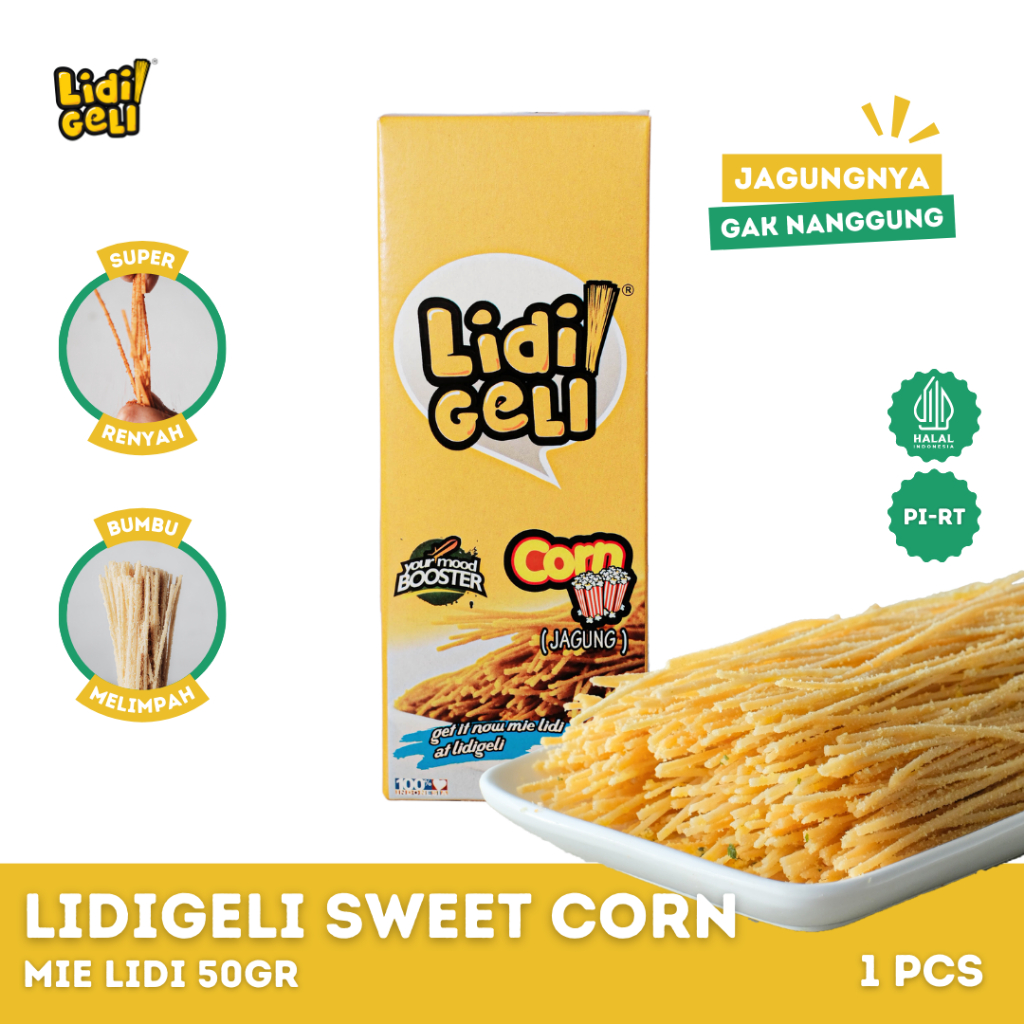 Jual Lidi Geli - Mie Lidi Rasa Sweetcorn 50gr | Shopee Indonesia