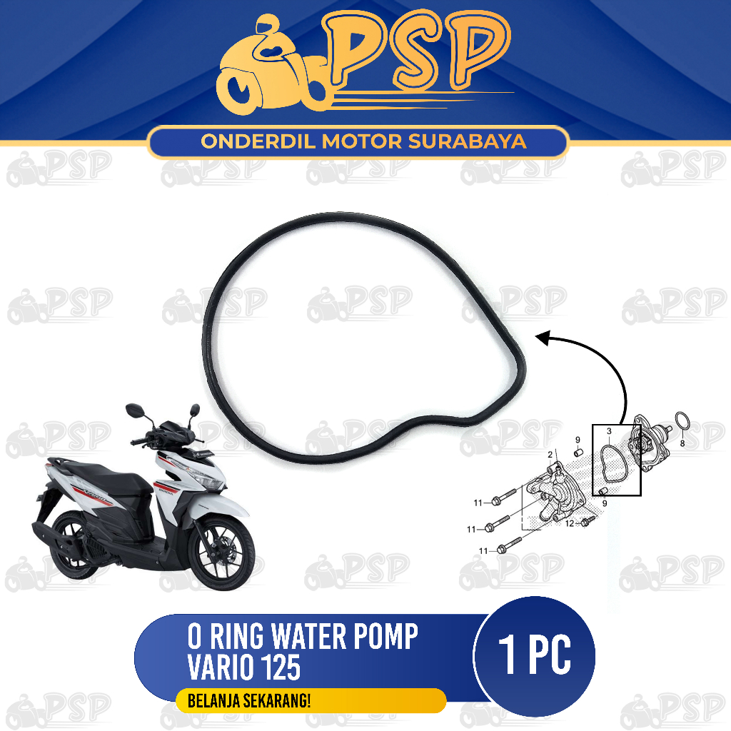 Jual Oring Water Pomp Vario 125 (Harga 1 PC) - O Ring Karet Seal Gasket Tutup Waterpump Honda ...
