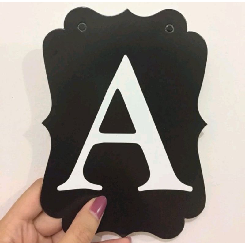 Jual Rangkaian Huruf A-Z & Angka 0-9 Hitam /Banner Flag huruf/Custom ...