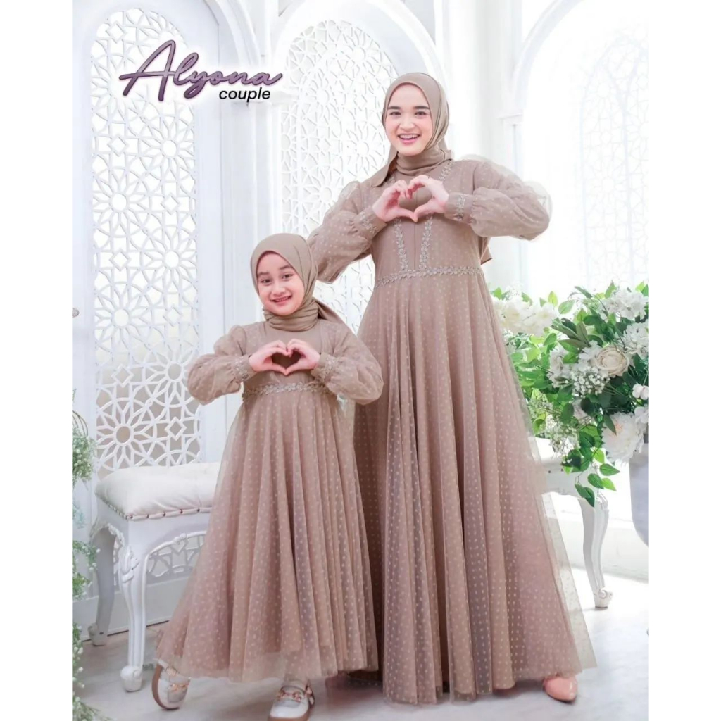 Jual Baju Couple Alyona Dress Mom & Kids Setelan Dress Cewek Dewasa Dan ...