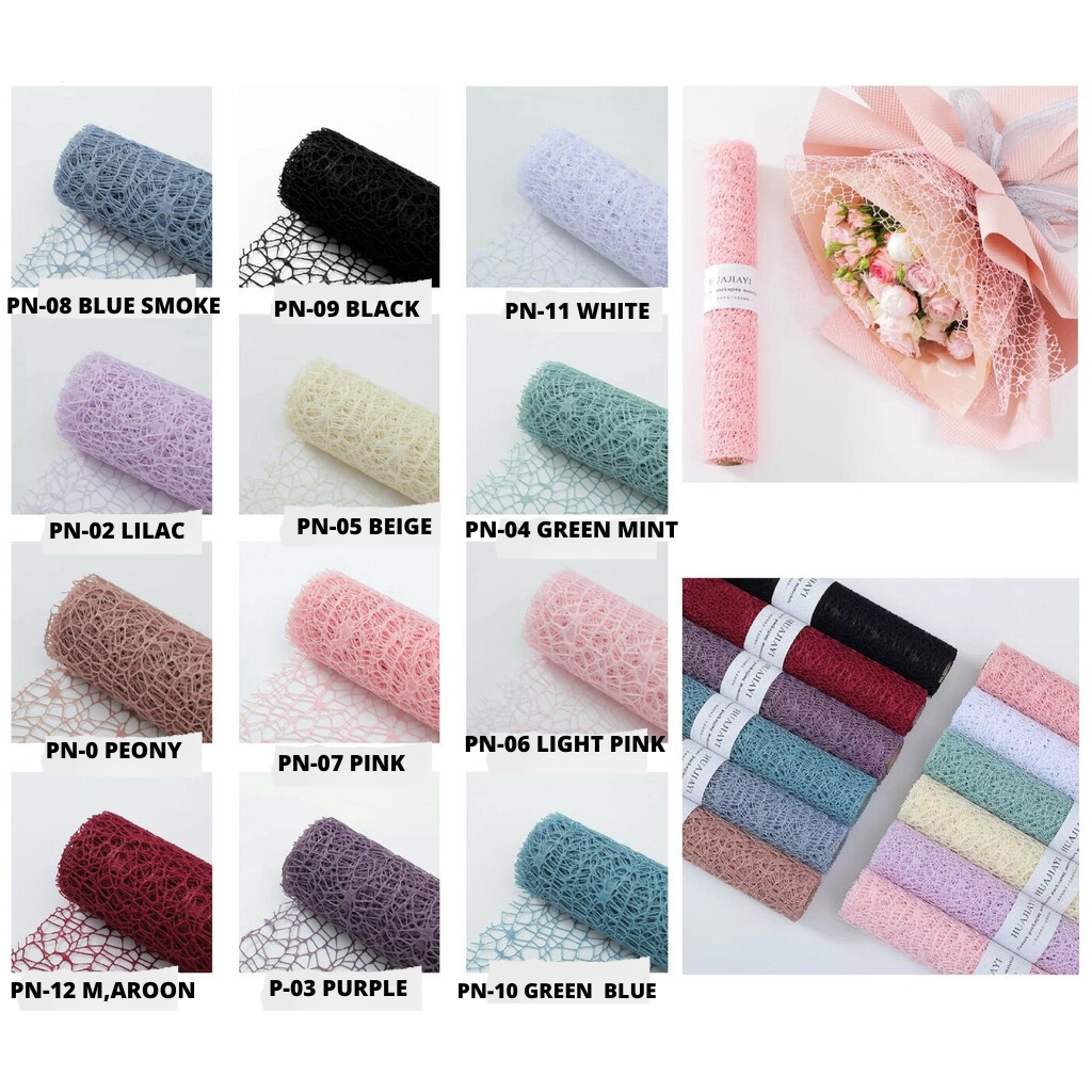 Jual 1 ROLL Kertas Jaring Jala Buket Bunga Korean Jaring Spider Roll ...