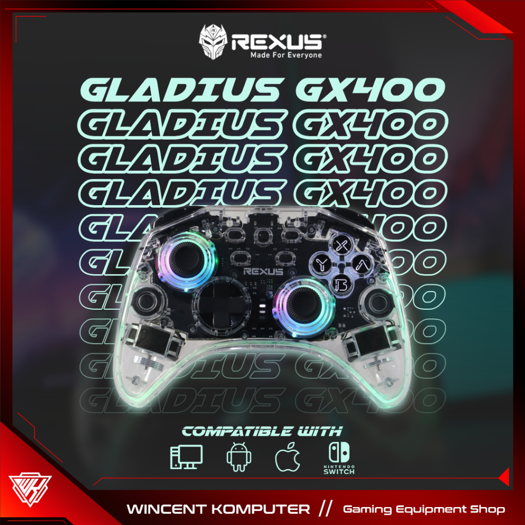Jual Rexus GX400 Gamepad Wireless Bluetooth Gaming Joystick GX-400 ...