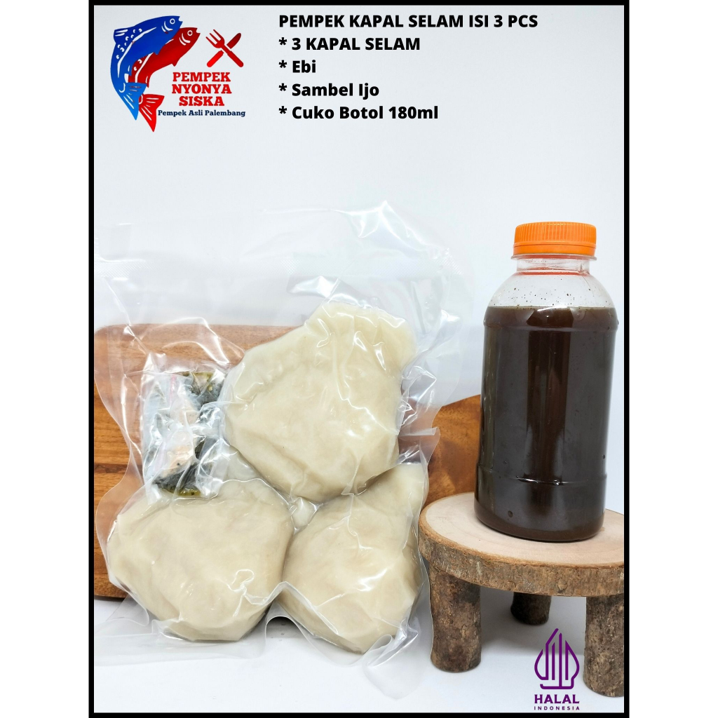 Jual PEMPEK PALEMBANG NYONYA SISKA - KAPAL SELAM ISI 3 (ASLI PALEMBANG ...