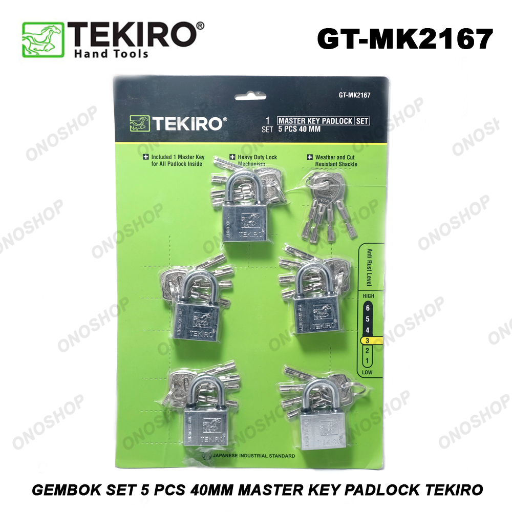 Jual Gembok Set 5 Pcs 40 mm Master Key Padlock Tekiro | Shopee Indonesia