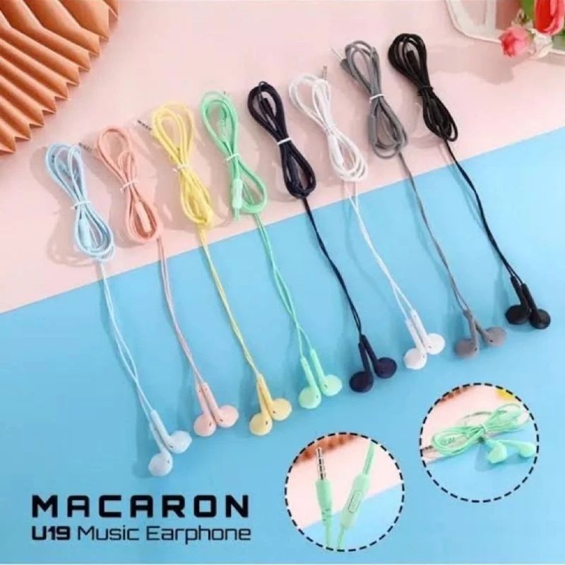 Jual HEADSET MACARON / EARPHONE MACARON (WARNA RANDOM) | Shopee Indonesia