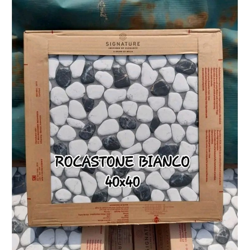 Jual Keramik 40x40 Teras Rocastone Bianco Signature | Shopee Indonesia