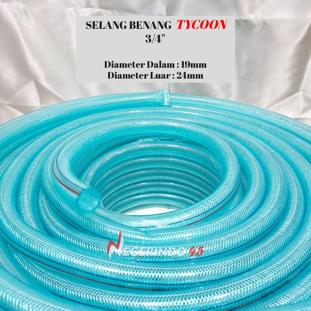 Jual TYCOON SELANG BENANG 3/8" / 1/2" / 5/8" / 3/4" / 1" (PER METER) PVC FIBER HOSE SELANG ...