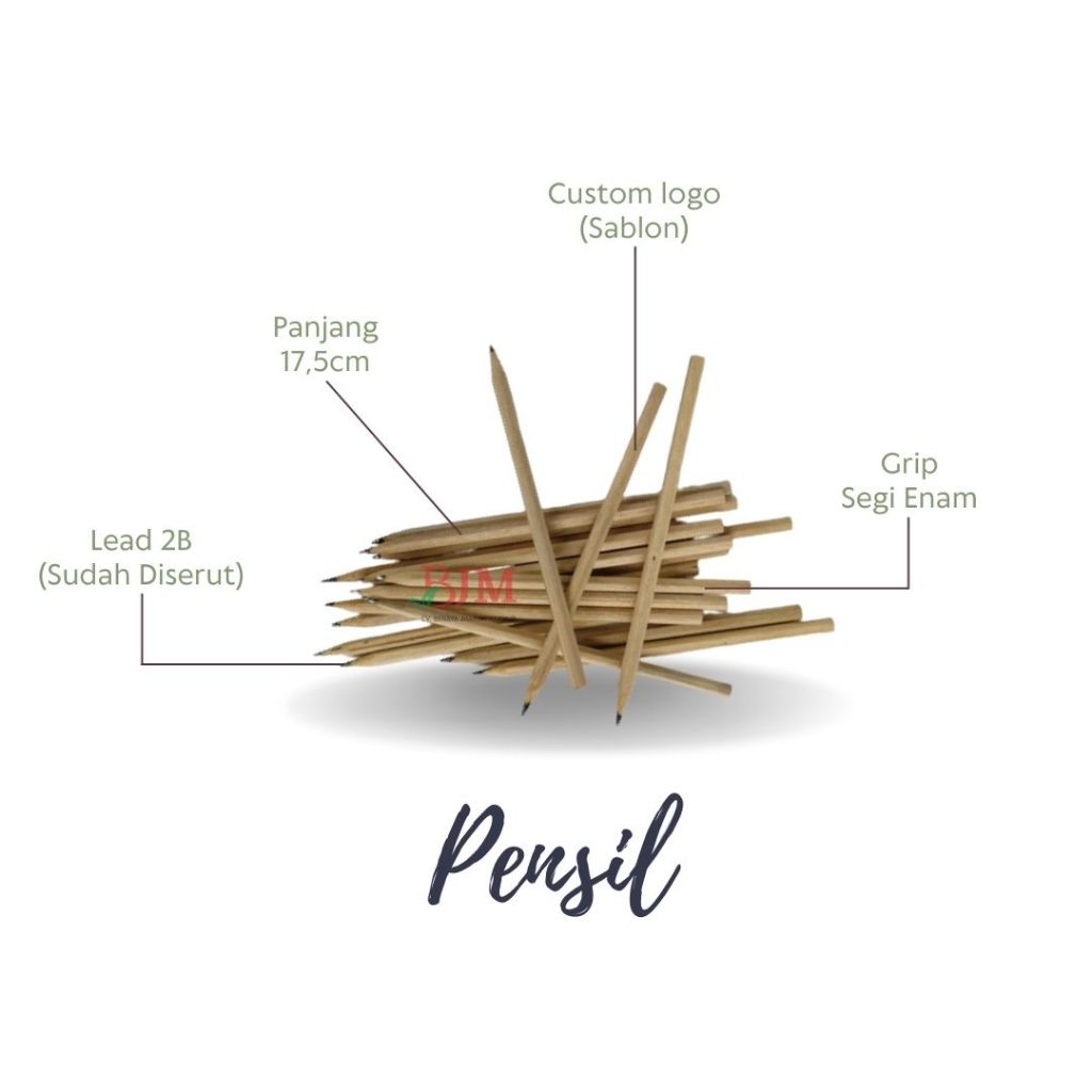 Jual Pensil Kayu Polos 2B Murah Pensil Hotel Segi Enam Alat Tulis (ISI ...