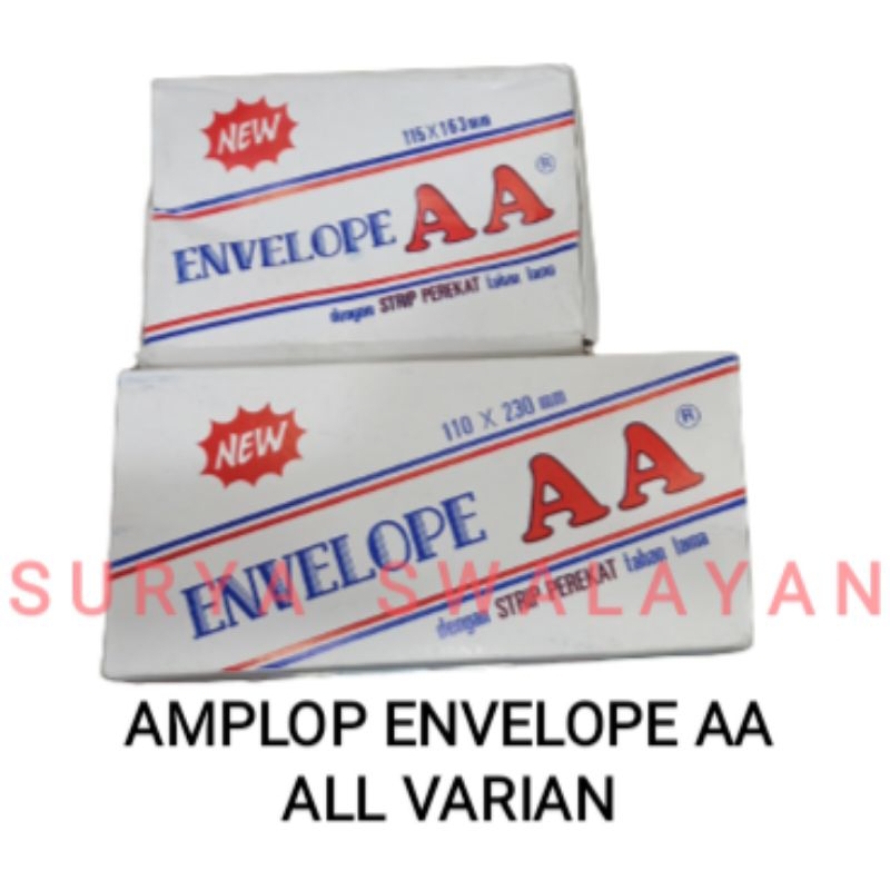 Jual Amplop AA Putih Pendek Panjang Polos 1 Box isi 100 Pcs | Shopee ...