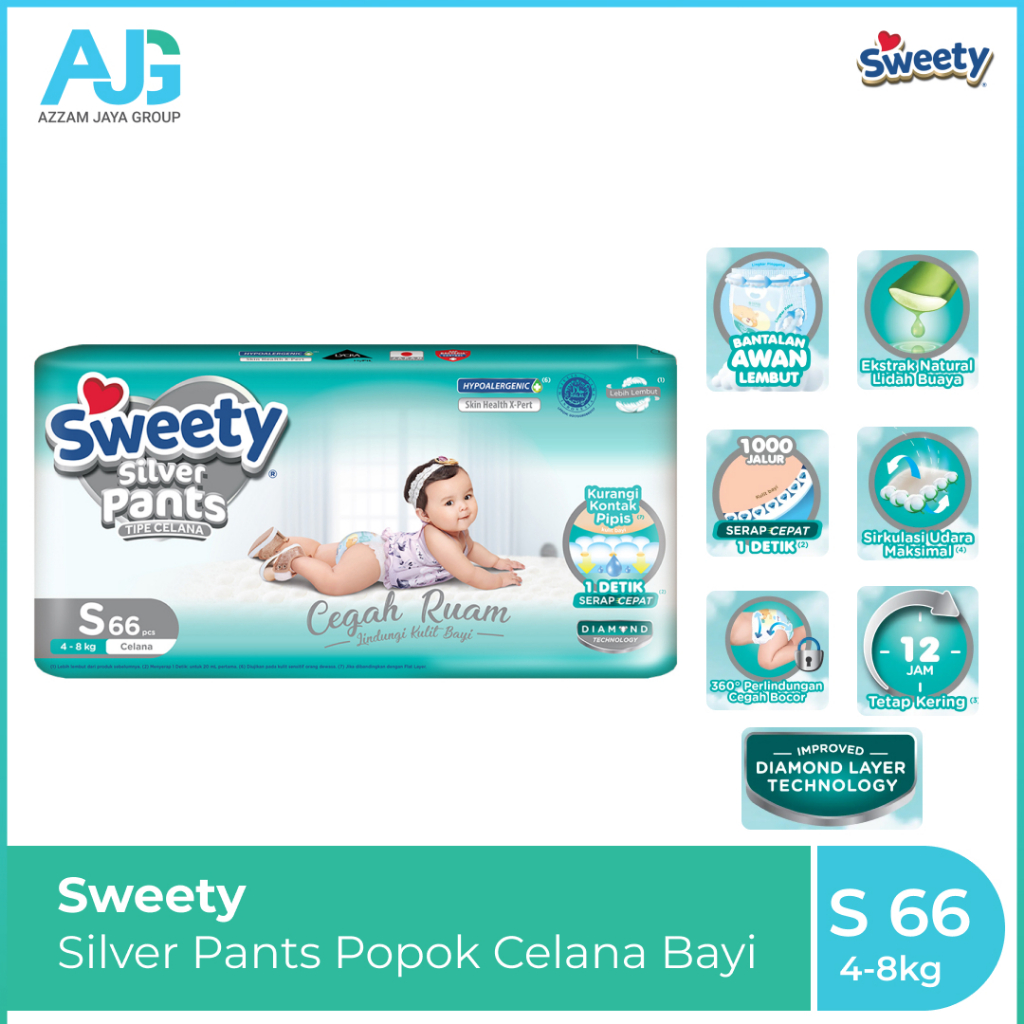 Jual Popok Celana Bayi Sweety Pants Silver S66 | Shopee Indonesia