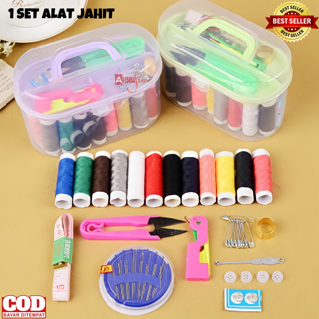 Jual ALAT JAHIT SATU SET KOTAK LENGKAP / SET ALAT JAHIT LENGKAP ...