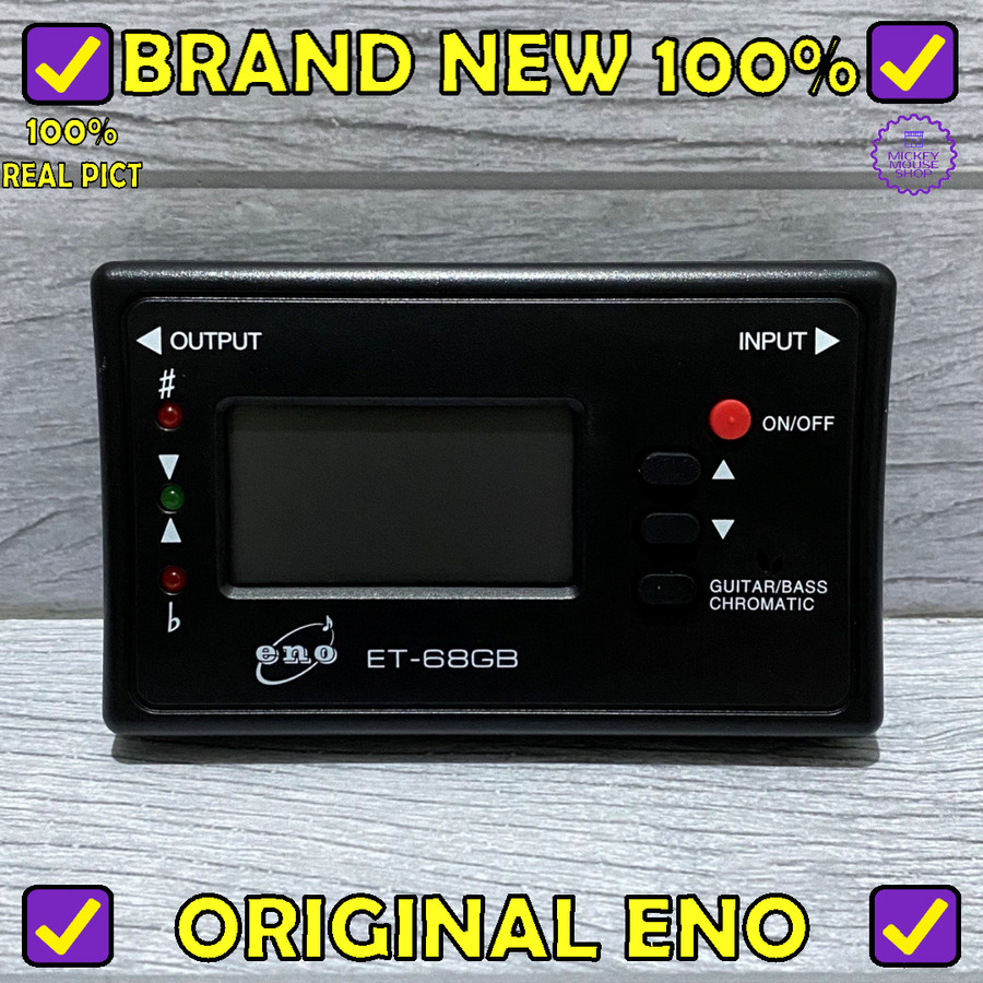 Jual ENO ET-68GB Digital Tuner Chromatic Gitar Bass Input Output 6.35mm | Shopee Indonesia