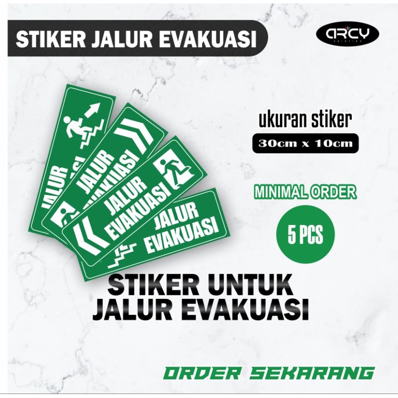 Jual STIKER JALUR EVAKUASI / STIKER EVAKUASI / STICKER EVAKUASI / SIGN STICKER | Shopee Indonesia