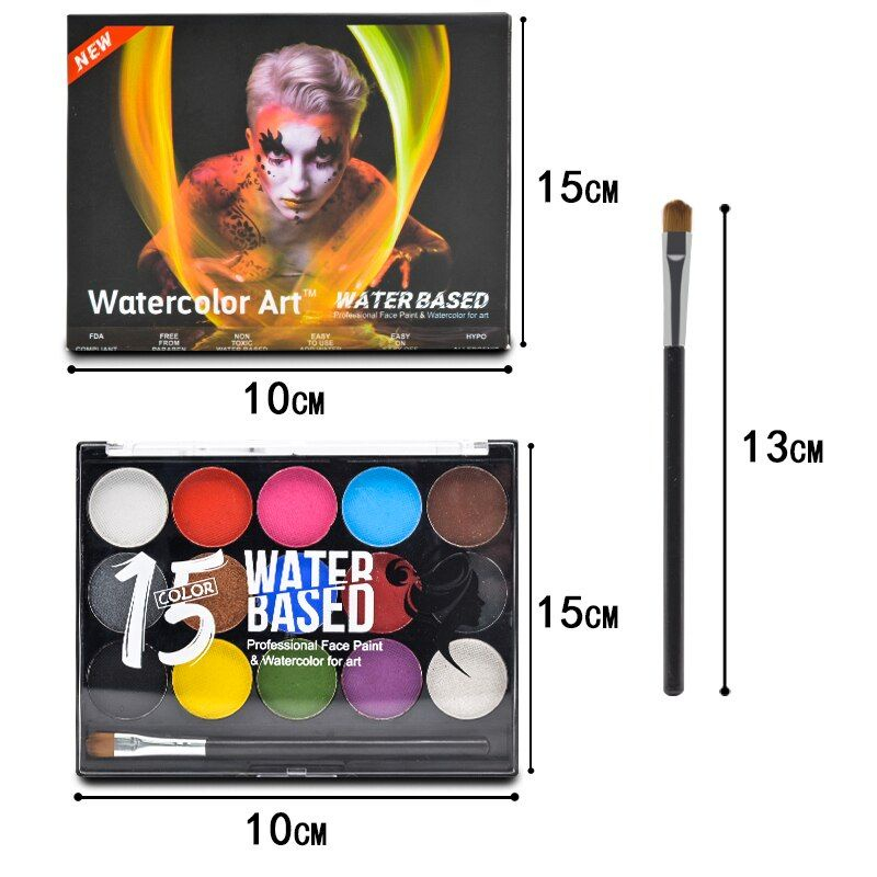 Jual VTEC 15 WARNA CAT TUBUH / FACE AND BODY ART PAINTING V-TEC 15 ...