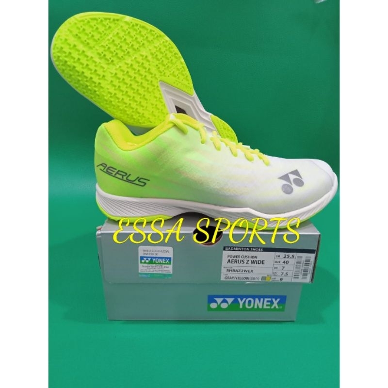 Jual SEPATU BADMINTON YONEX AERUS Z2 WIDE GRAY YELLOW ORIGINAL | Shopee ...