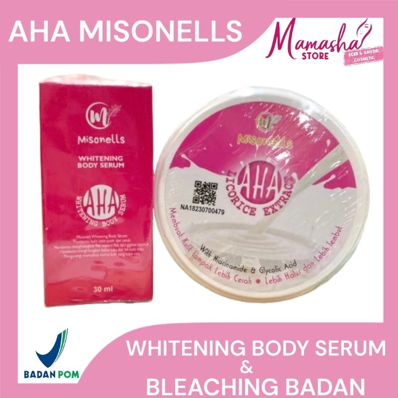 Jual AHA MISONELLS WHITENING BODY SERUM & BLEACHING BADAN AHA LICORICE ...