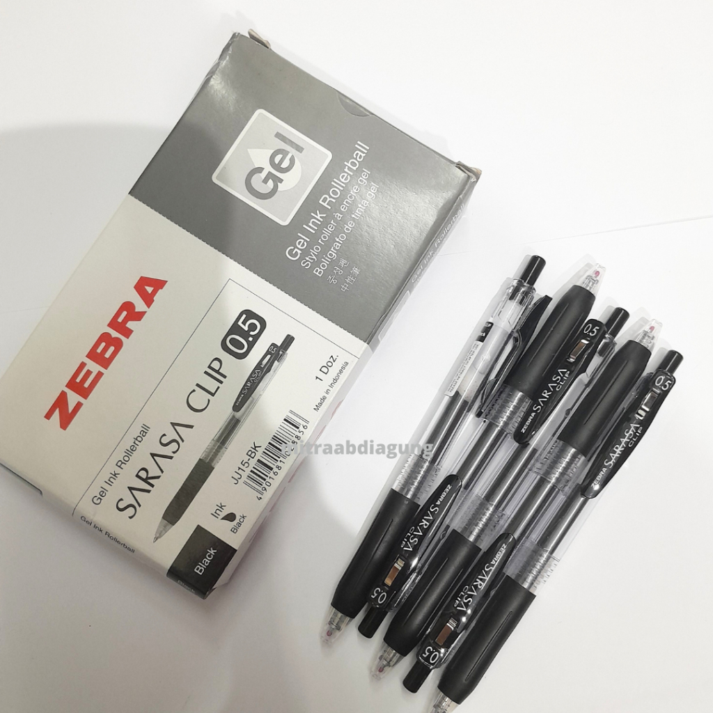 Jual PULPEN SARASA ZEBRA 0.5 HITAM / PACK | Shopee Indonesia