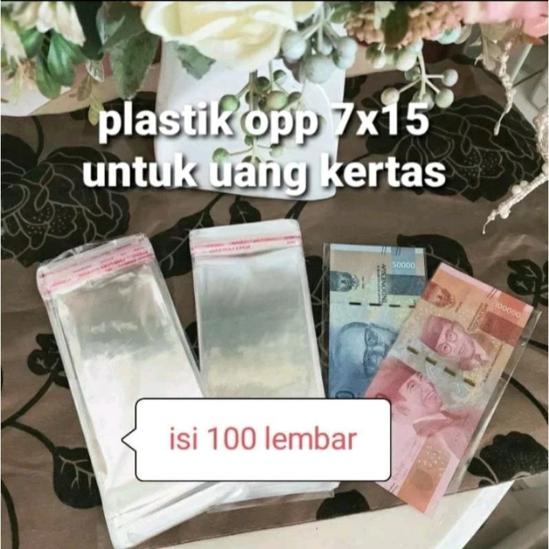 Jual Plastik opp 7 x 15/untuk kertas uang isi 100 lembar/plastik uang bucket | Shopee Indonesia
