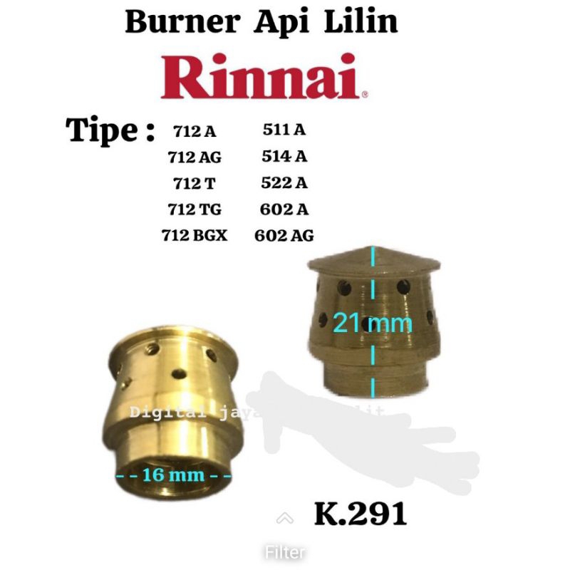 Jual Burner Api Lilin Kuningan Kompor Gas Rinnai | Shopee Indonesia