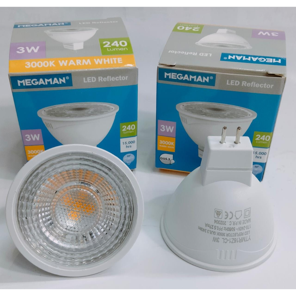 Jual MEGAMAN LAMPU BOHLAM LED MR16 3W 220V LAMPU HALOGEN MR16 3WATT ...