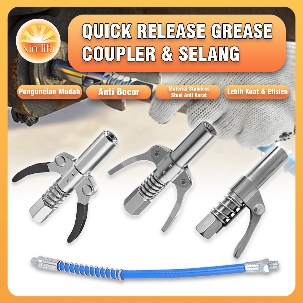 Jual Grease Coupler Kepala Grease Gun Pegangan Ganda Kepala Semprotan ...