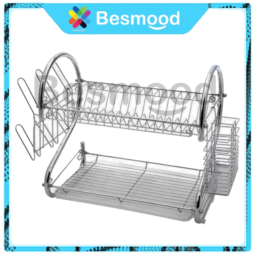 Jual Rak Piring stainless 2 Susun Minimalis Baja Kuat | Shopee Indonesia
