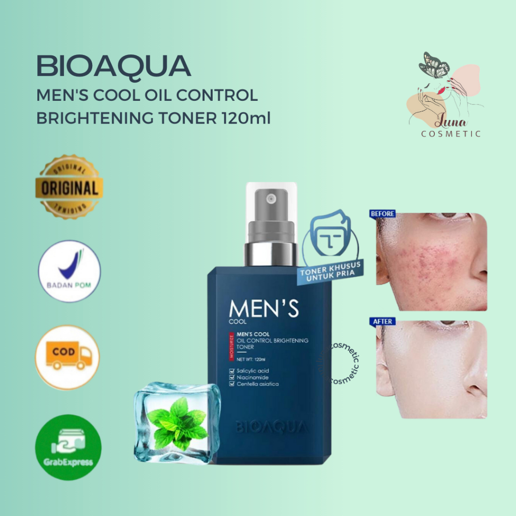 Jual BIOAQUA Men's Cool Skincare Oil Control Brightening Toner 120ml ...